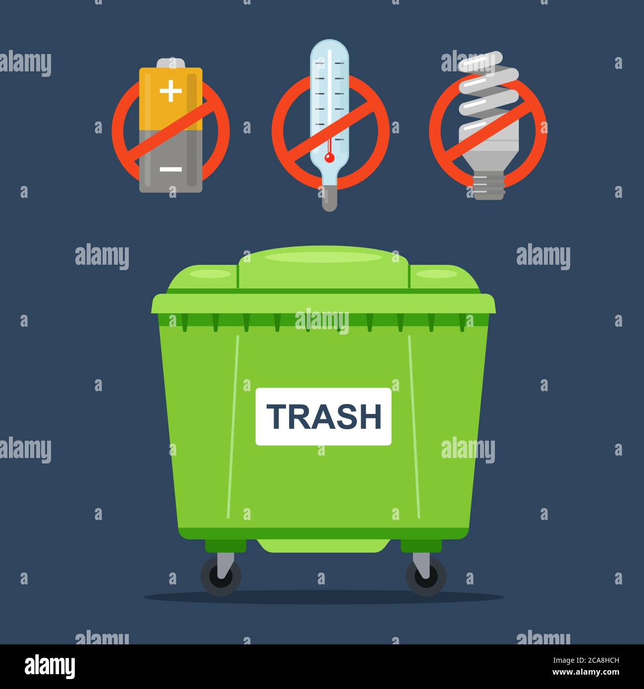 Prohibited waste that must not be thrown into a regular waste container ...