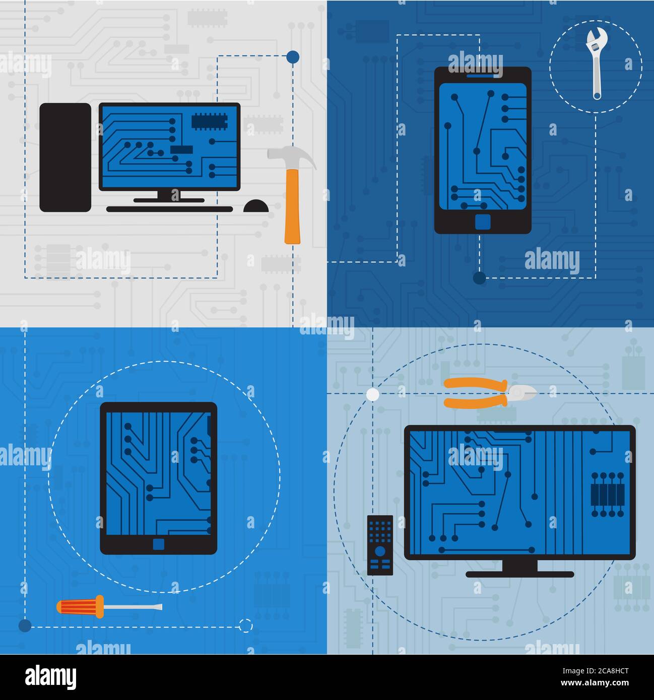 Electronic circuit of technological devices like tablet, smarthphone ...