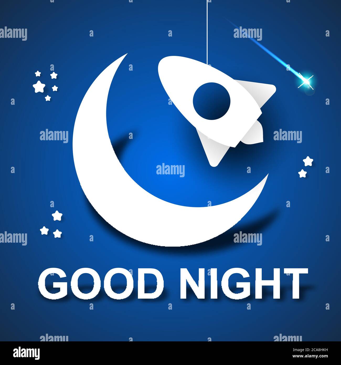 Night sky with Moon and stars abstract vector background of the night ...