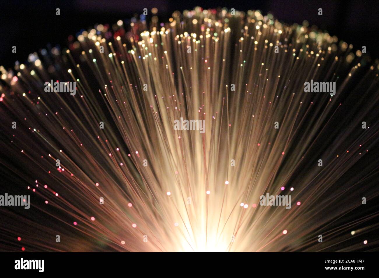The fiber optic lamp produces suggestive lighting effects Stock Photo ...