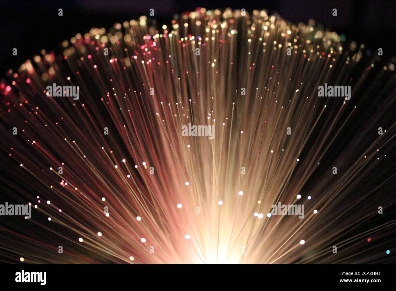 The fiber optic lamp produces suggestive lighting effects Stock Photo ...