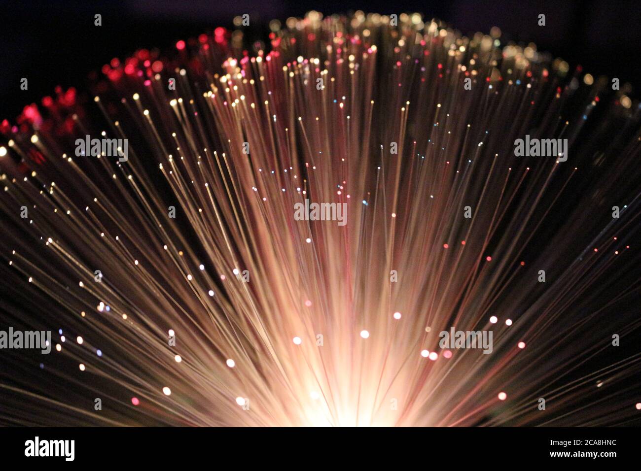 The fiber optic lamp produces suggestive lighting effects Stock Photo ...