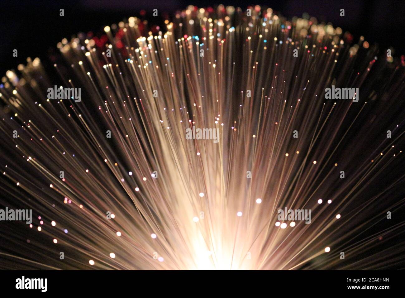 The fiber optic lamp produces suggestive lighting effects Stock Photo ...
