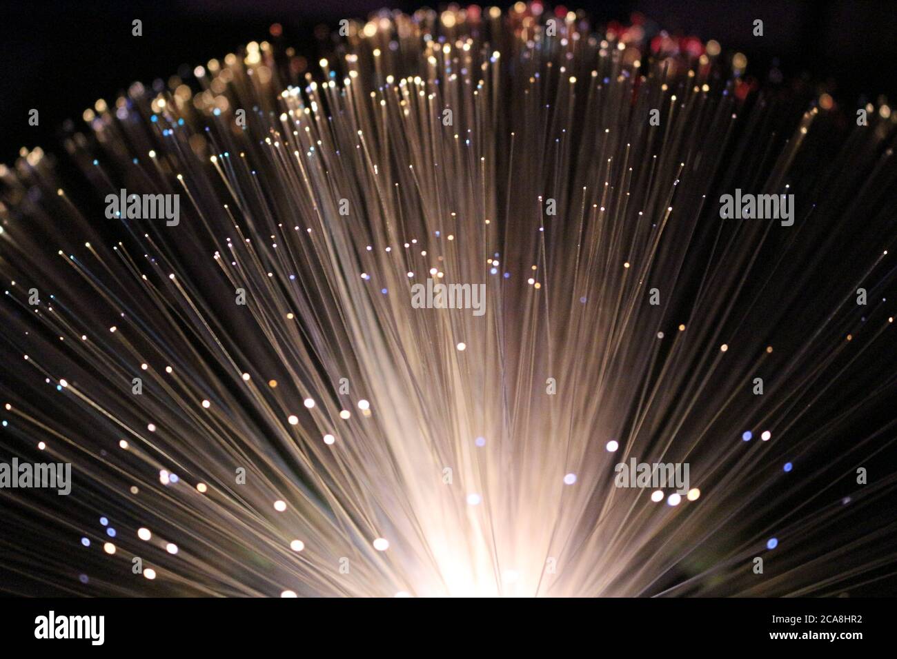 The fiber optic lamp produces suggestive lighting effects Stock Photo ...