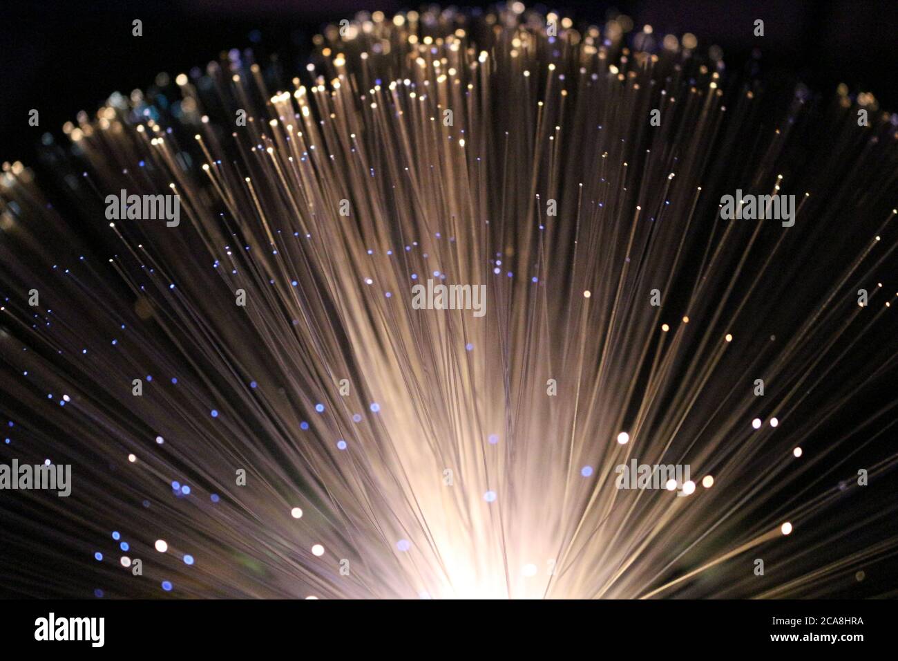The fiber optic lamp produces suggestive lighting effects Stock Photo ...