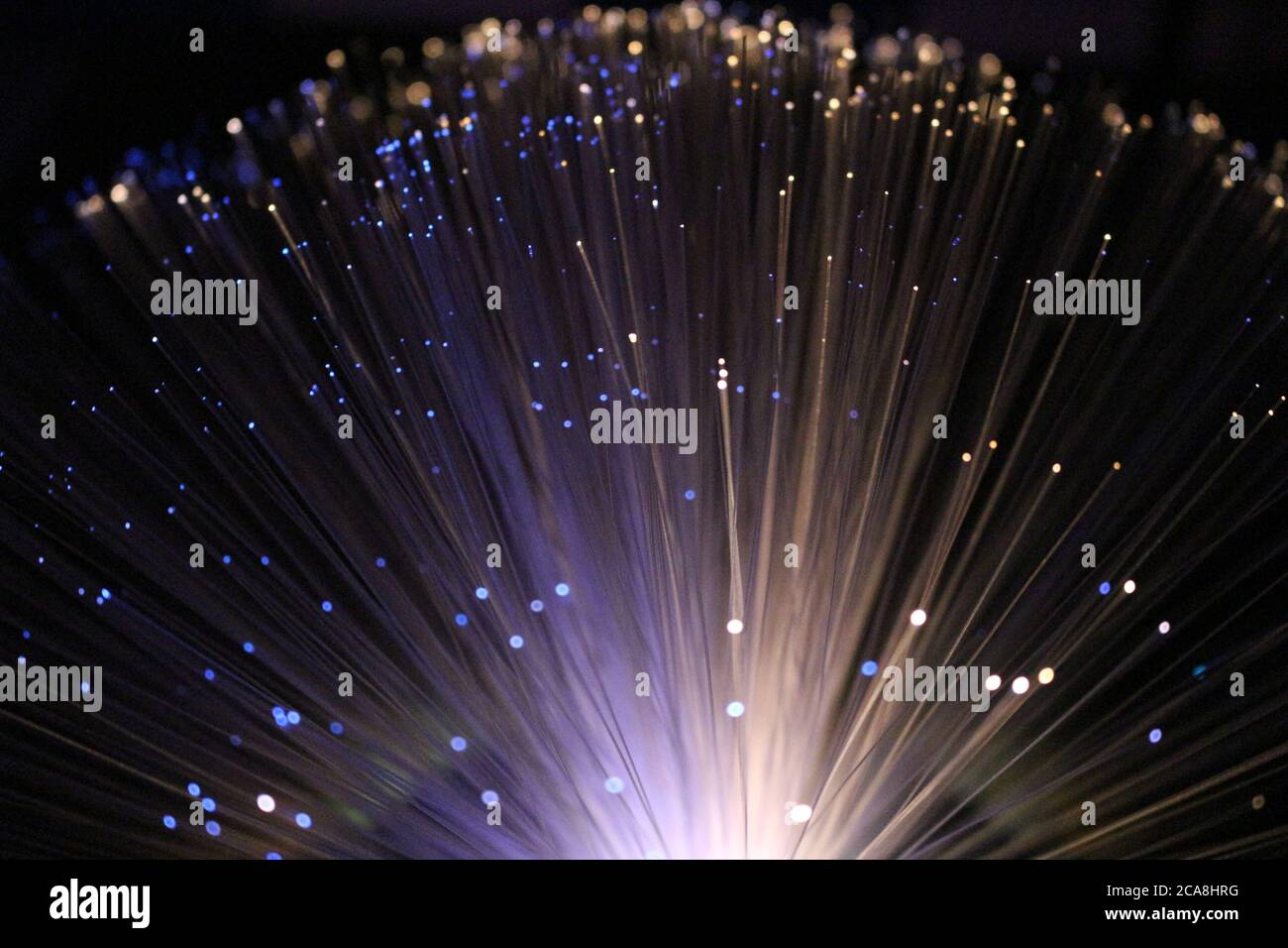 The fiber optic lamp produces suggestive lighting effects Stock Photo ...