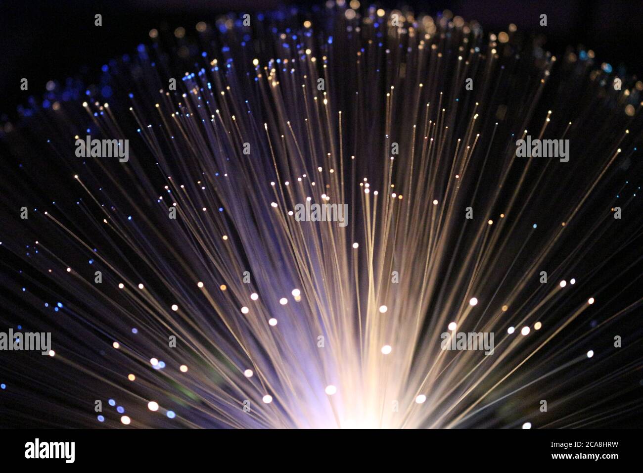 The fiber optic lamp produces suggestive lighting effects Stock Photo ...