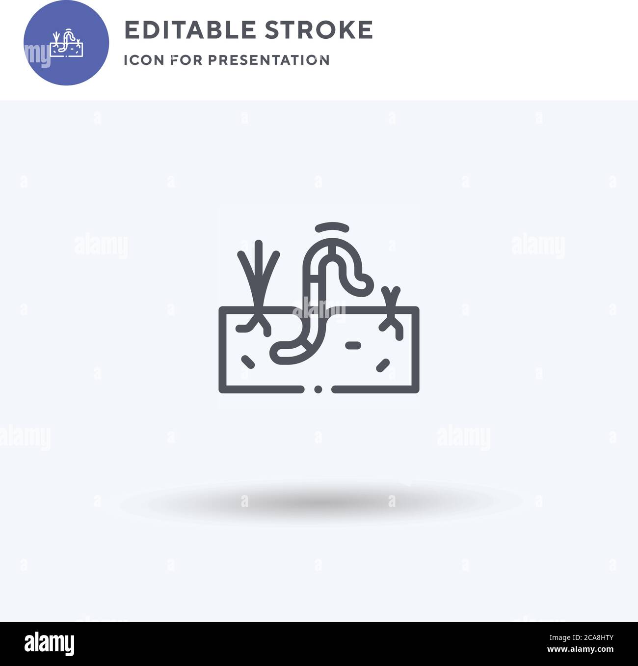 Worm icon vector, filled flat sign, solid pictogram isolated on white ...