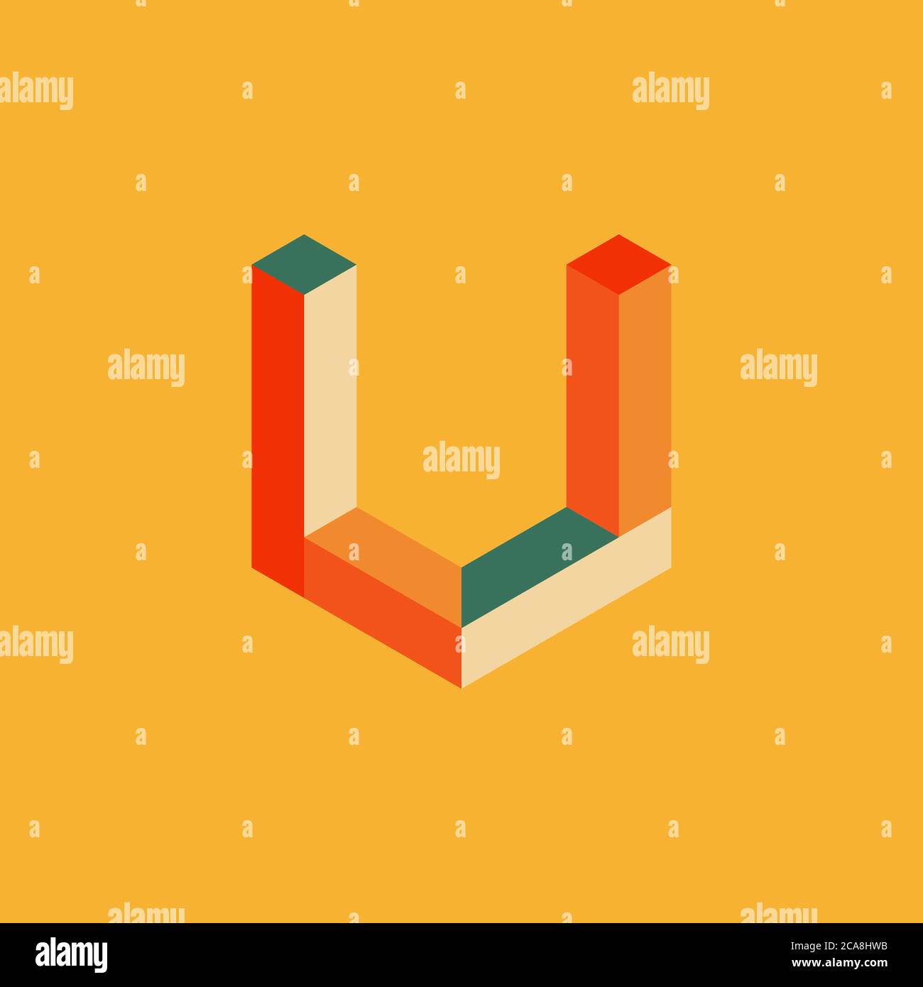 Isometric Letter V Icon Design Element Template Colorful Stock Photo ...