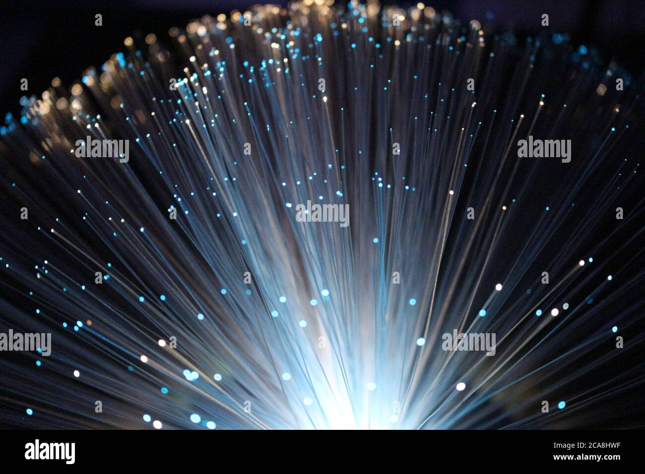 The fiber optic lamp produces suggestive lighting effects Stock Photo ...