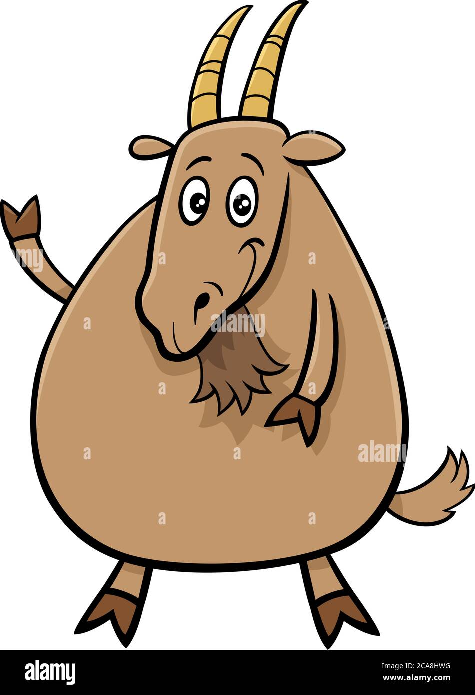 Cartoon Illustration of Funny Goat Farm Animal Comic Character Stock ...
