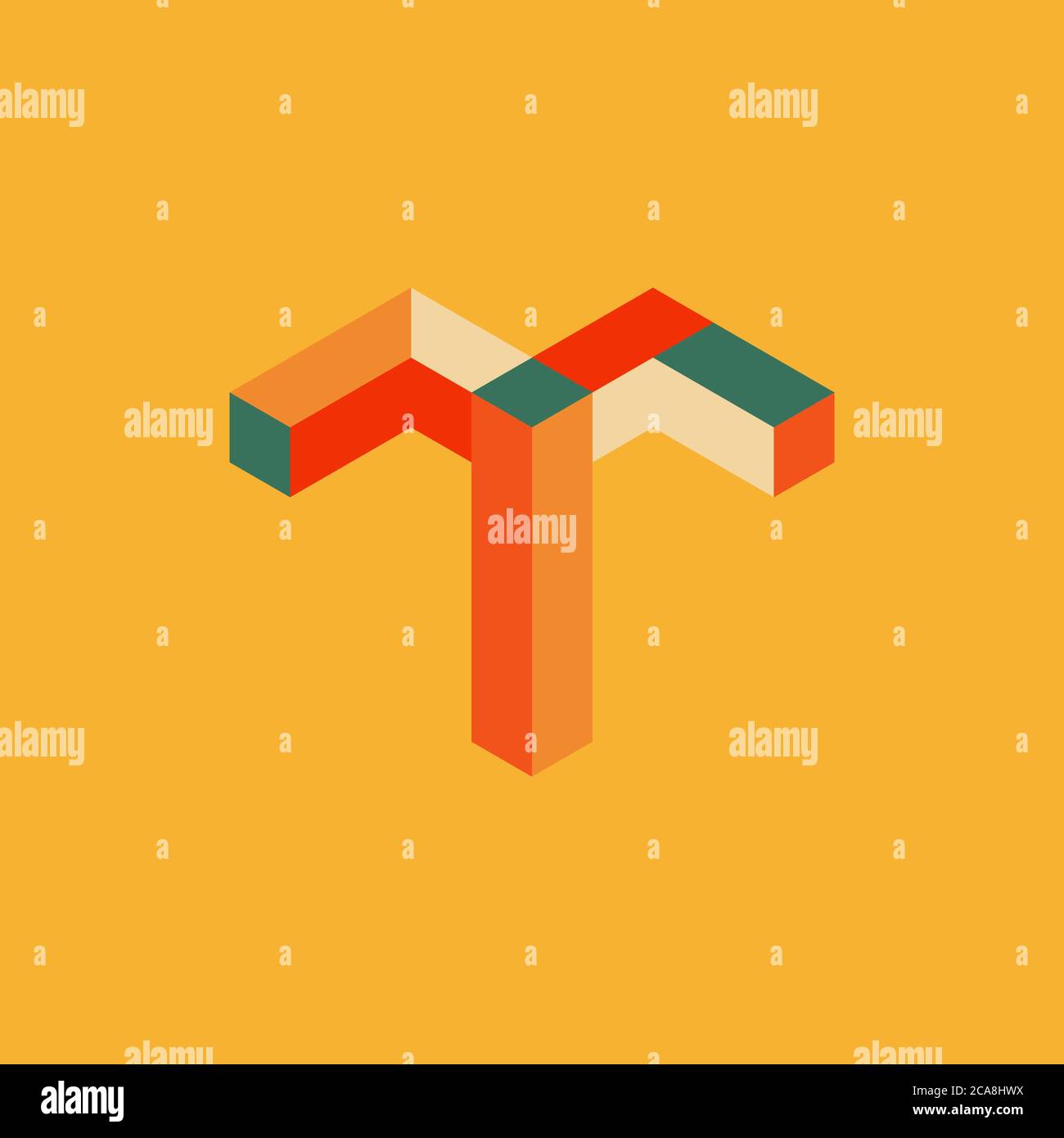 Isometric Letter T Icon Design Element Template Colorful Stock Photo ...