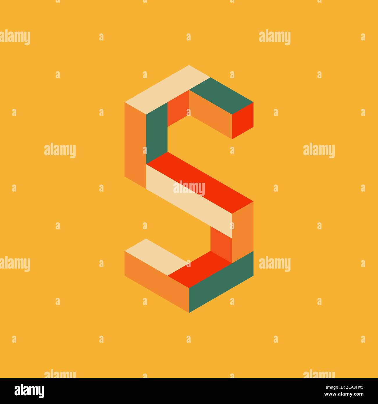 Isometric Letter S Icon Design Element Template Colorful Stock Photo ...