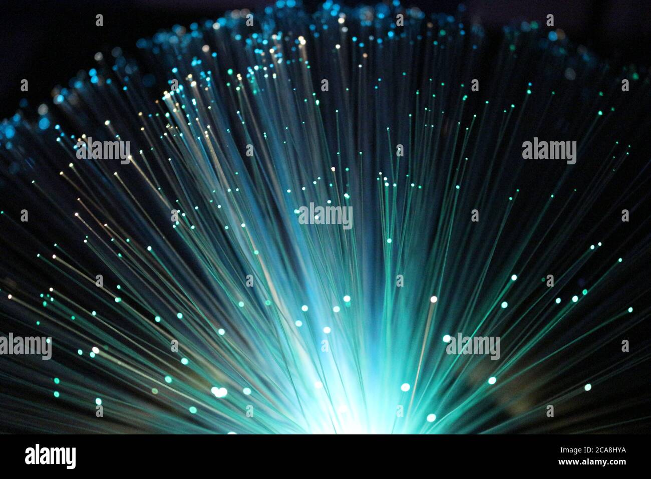 The fiber optic lamp produces suggestive lighting effects Stock Photo ...