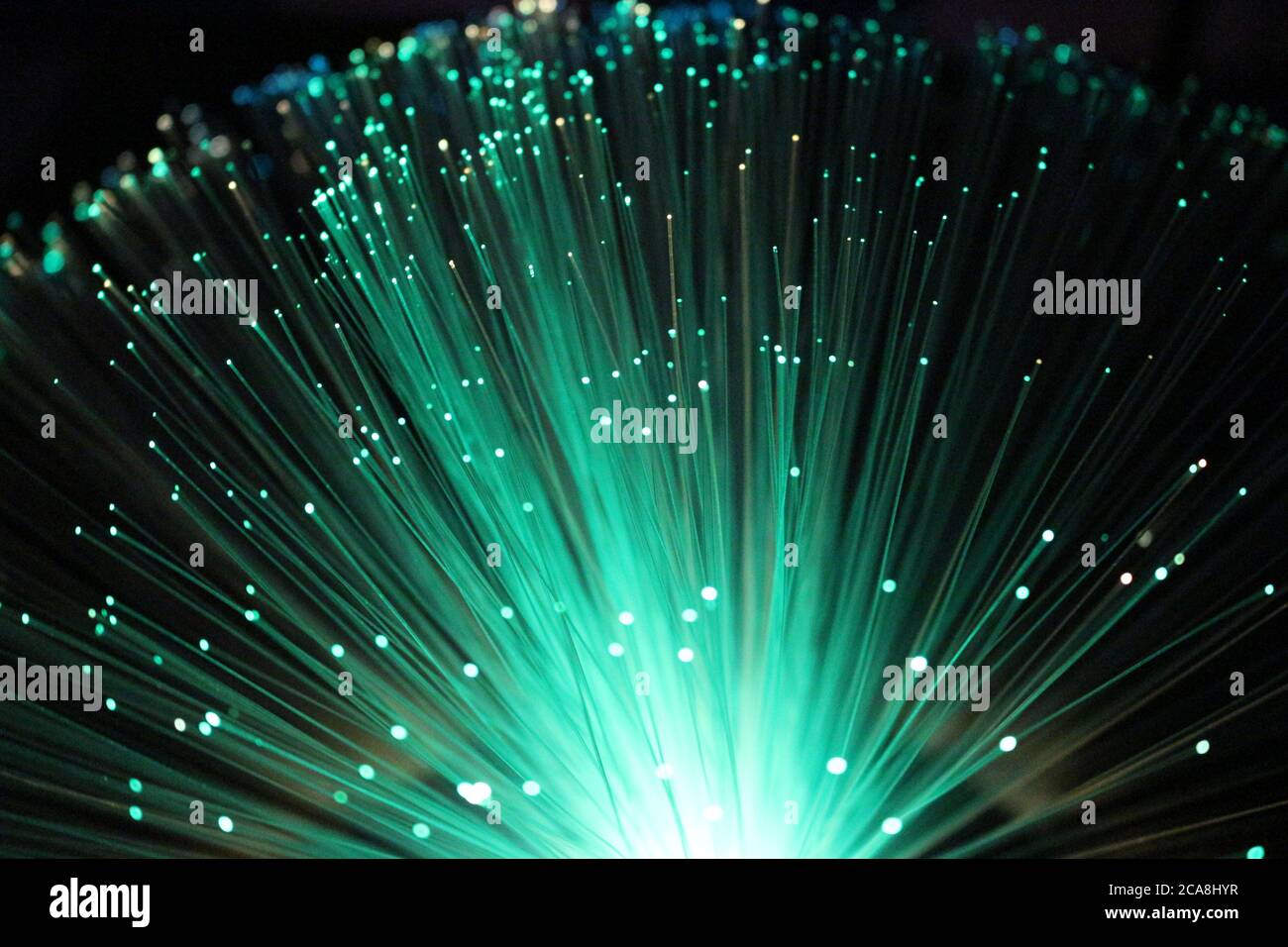 The fiber optic lamp produces suggestive lighting effects Stock Photo ...