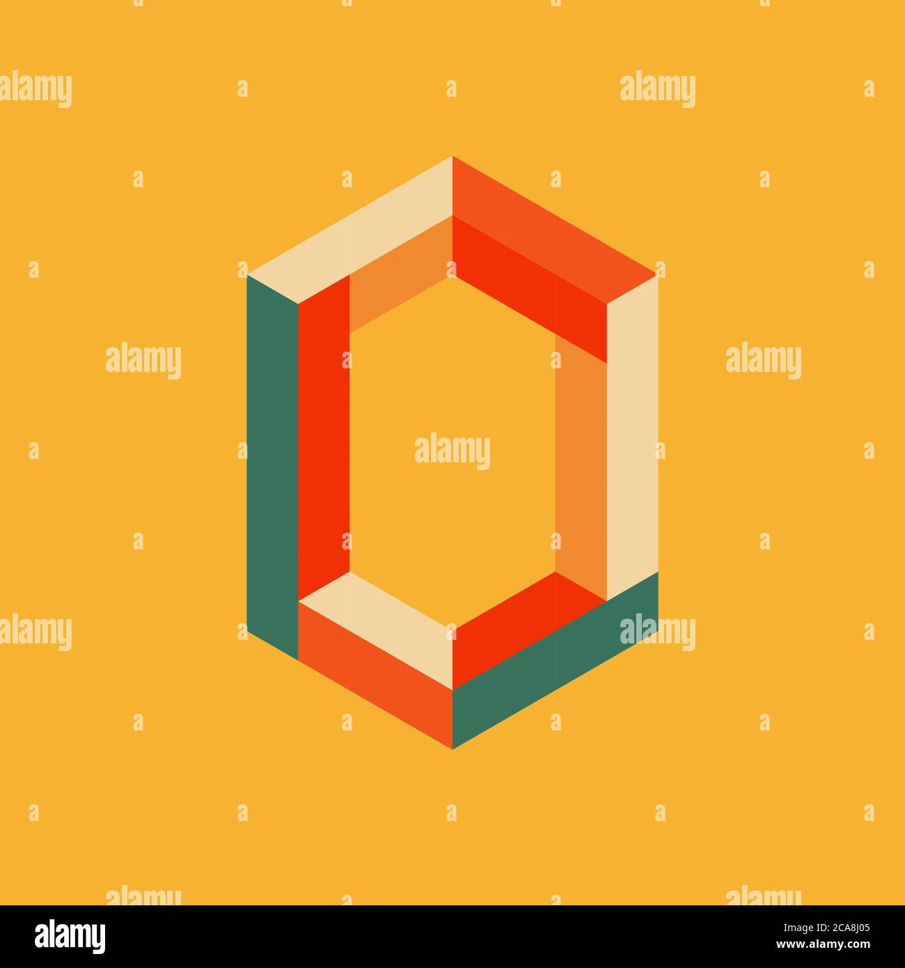 Isometric Letter O Icon Design Element Template Colorful Stock Photo ...