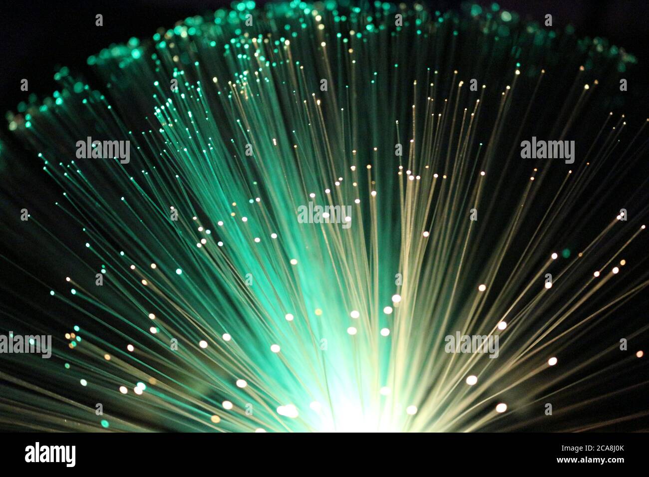 The fiber optic lamp produces suggestive lighting effects Stock Photo ...