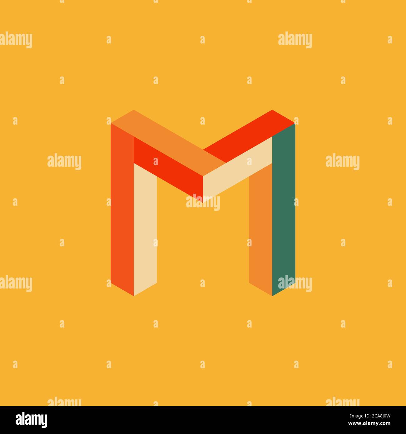 Isometric Letter M Icon Design Element Template Colorful Stock Photo ...