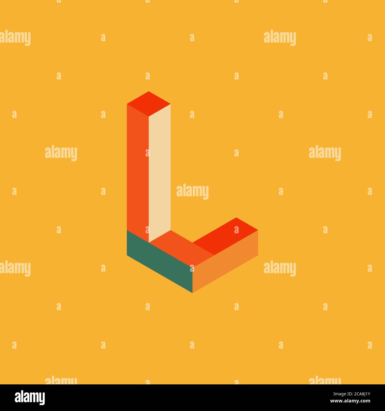 Isometric Letter L Icon Design Element Template Colorful Stock Photo ...