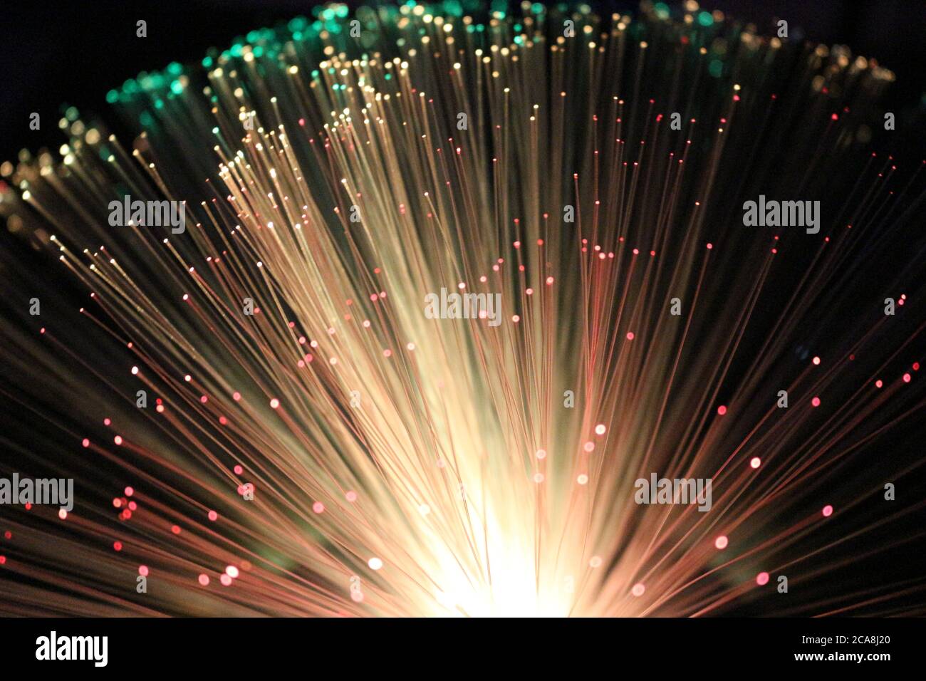 The fiber optic lamp produces suggestive lighting effects Stock Photo ...