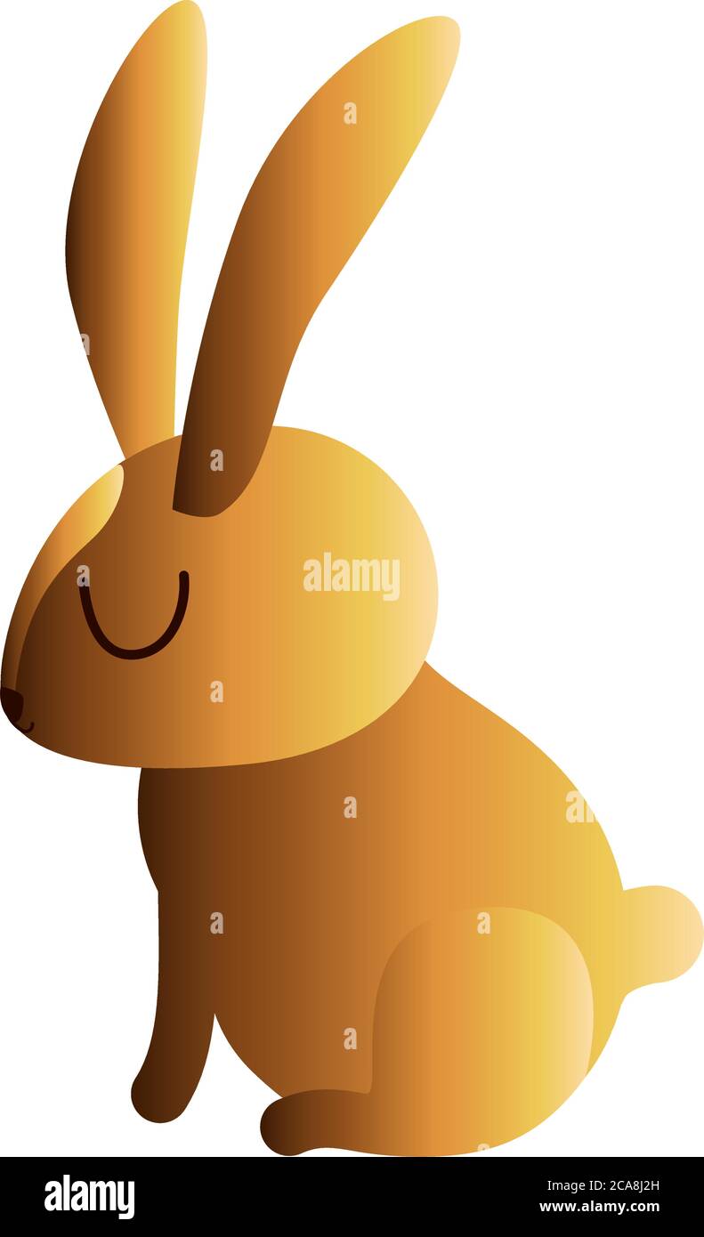 Cute gold rabbit cartoon design, Animal zoo life nature and character ...