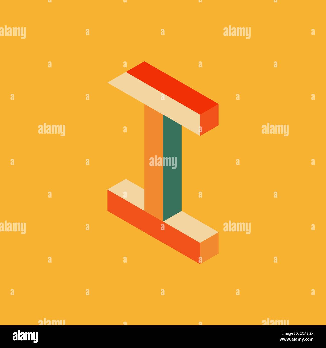 Isometric Letter I Icon Design Element Template Colorful Stock Photo ...