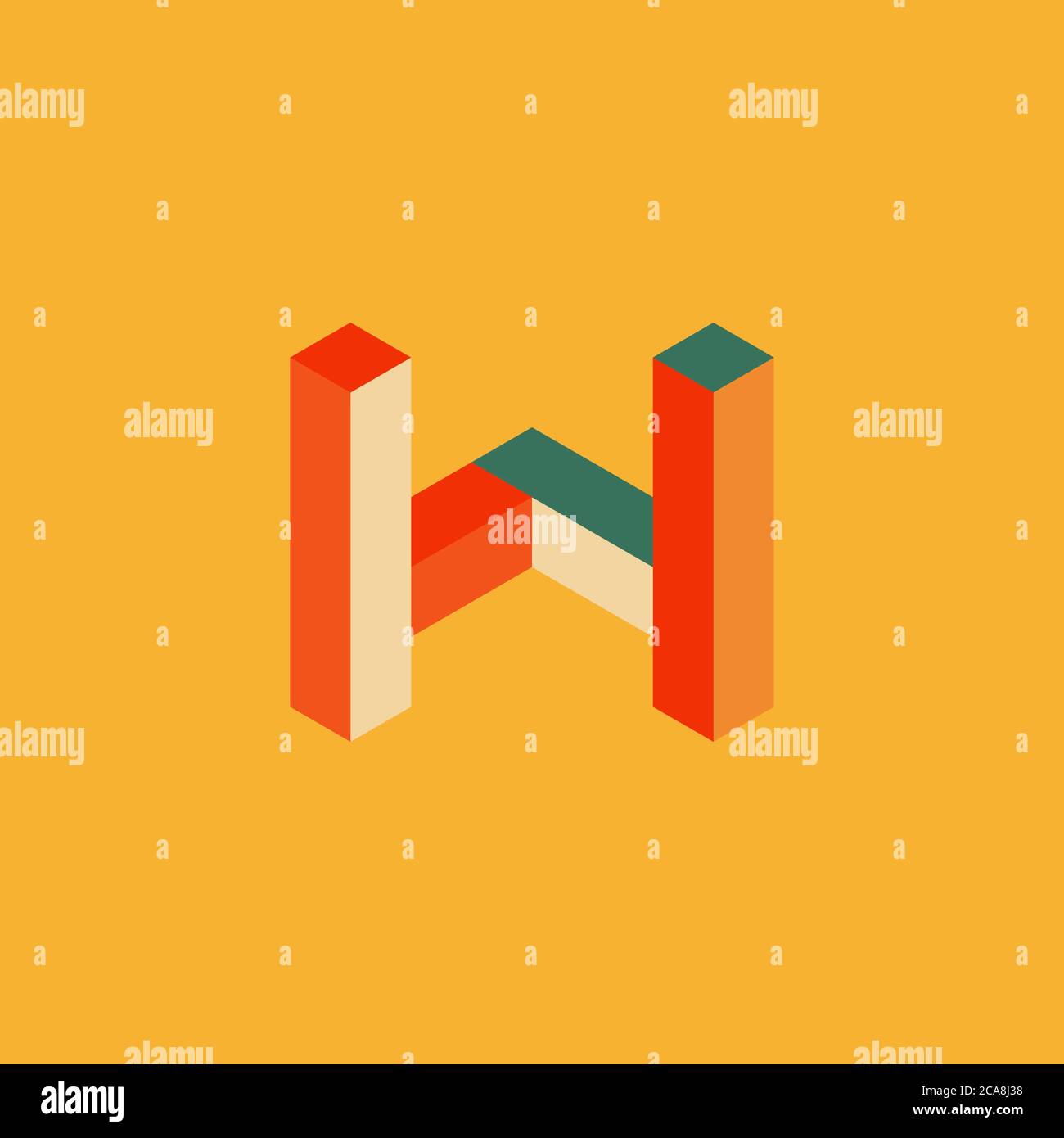 Isometric Letter H Icon Design Element Template Colorful Stock Photo ...