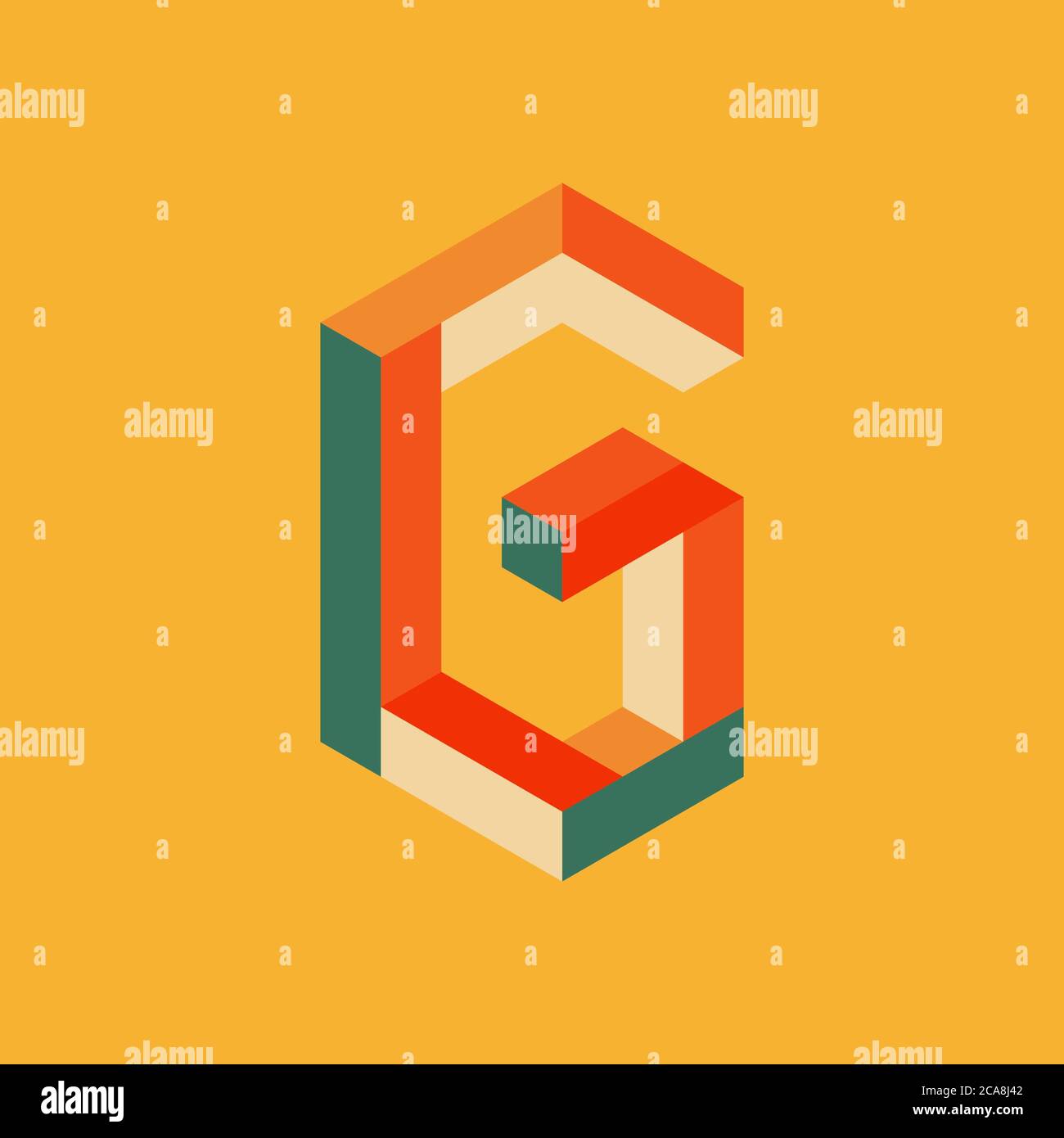 Isometric Letter G Icon Design Element Template Colorful Stock Photo ...