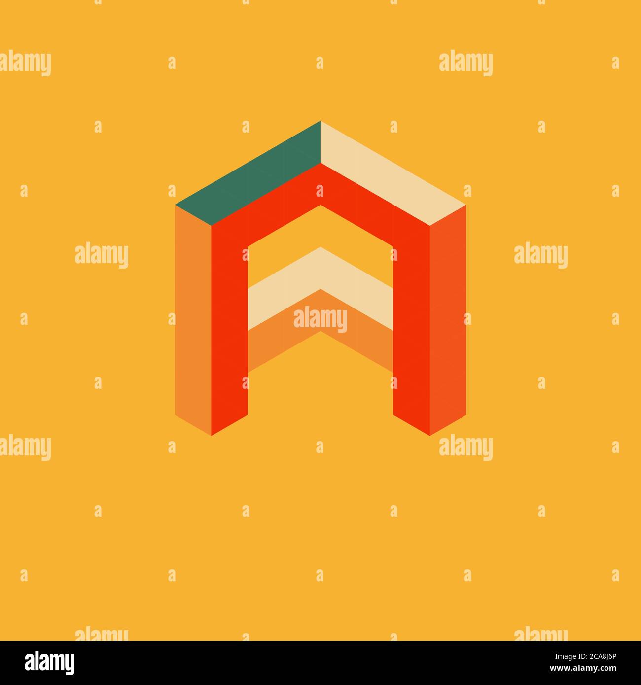 Isometric Letter A Icon Design Element Template Colorful Stock Photo ...