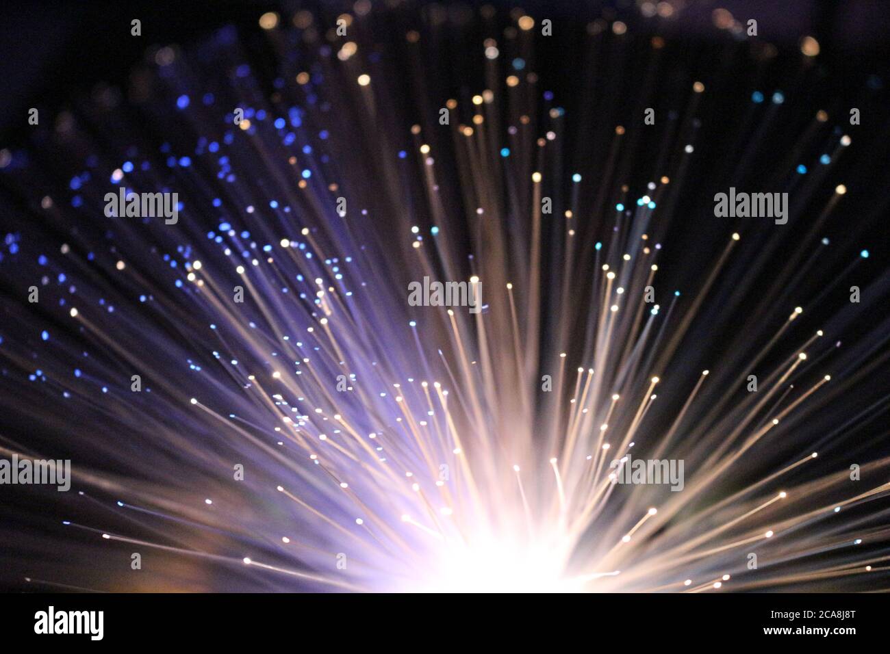 The fiber optic lamp produces suggestive lighting effects Stock Photo ...