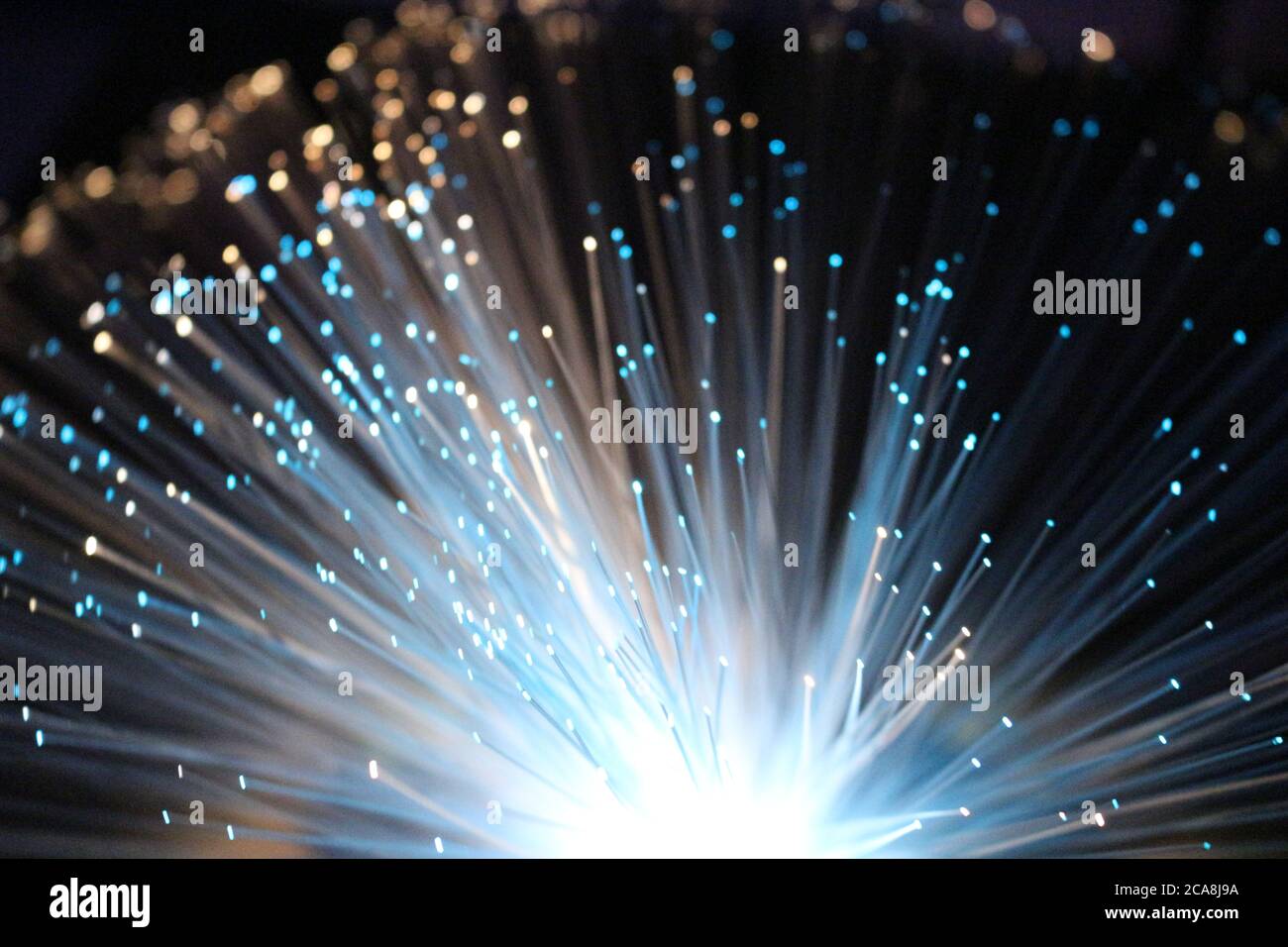 The fiber optic lamp produces suggestive lighting effects Stock Photo ...