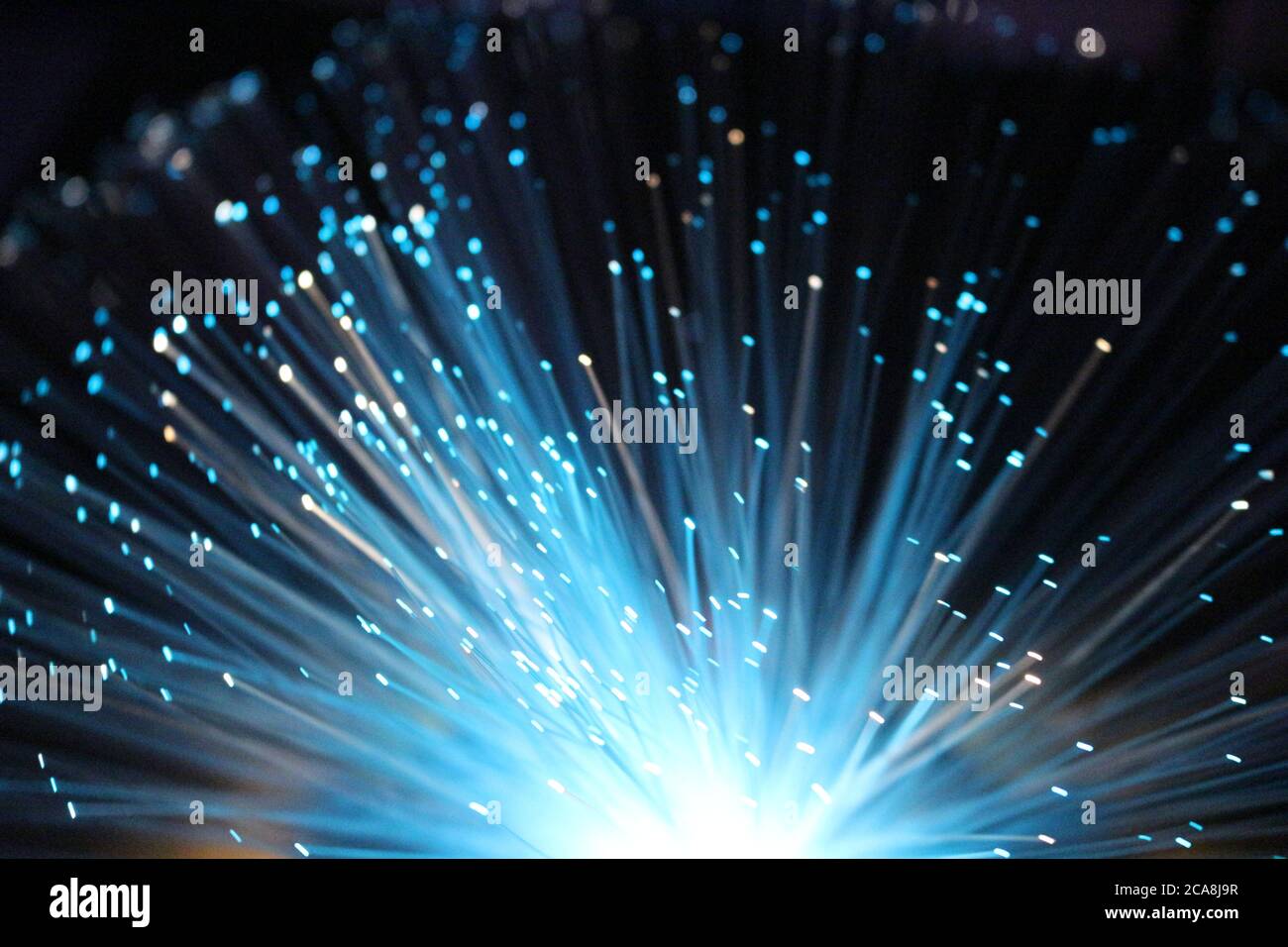 The fiber optic lamp produces suggestive lighting effects Stock Photo ...