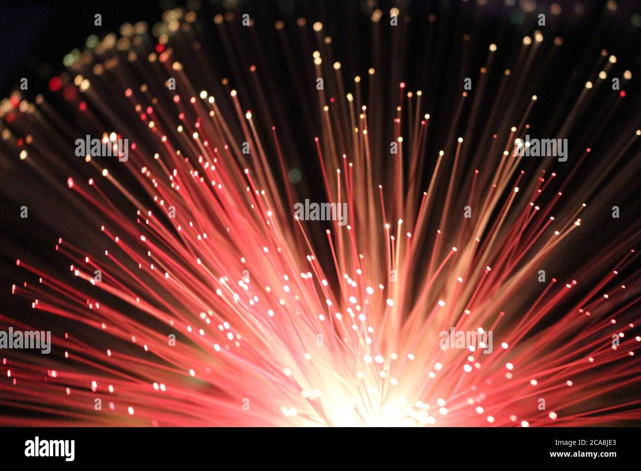 The fiber optic lamp produces suggestive lighting effects Stock Photo ...