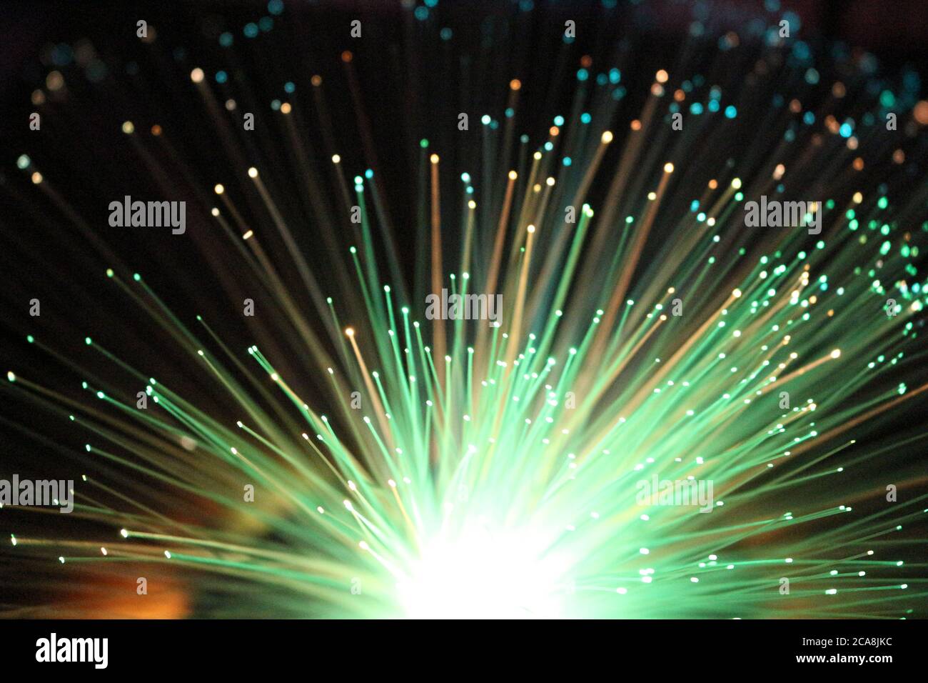 The fiber optic lamp produces suggestive lighting effects Stock Photo ...