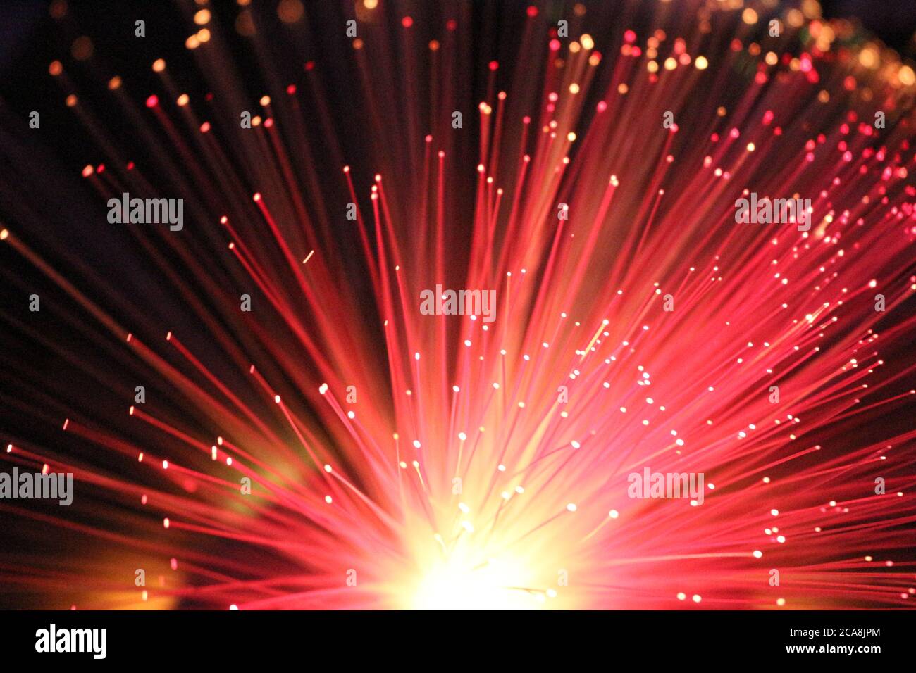 The fiber optic lamp produces suggestive lighting effects Stock Photo ...