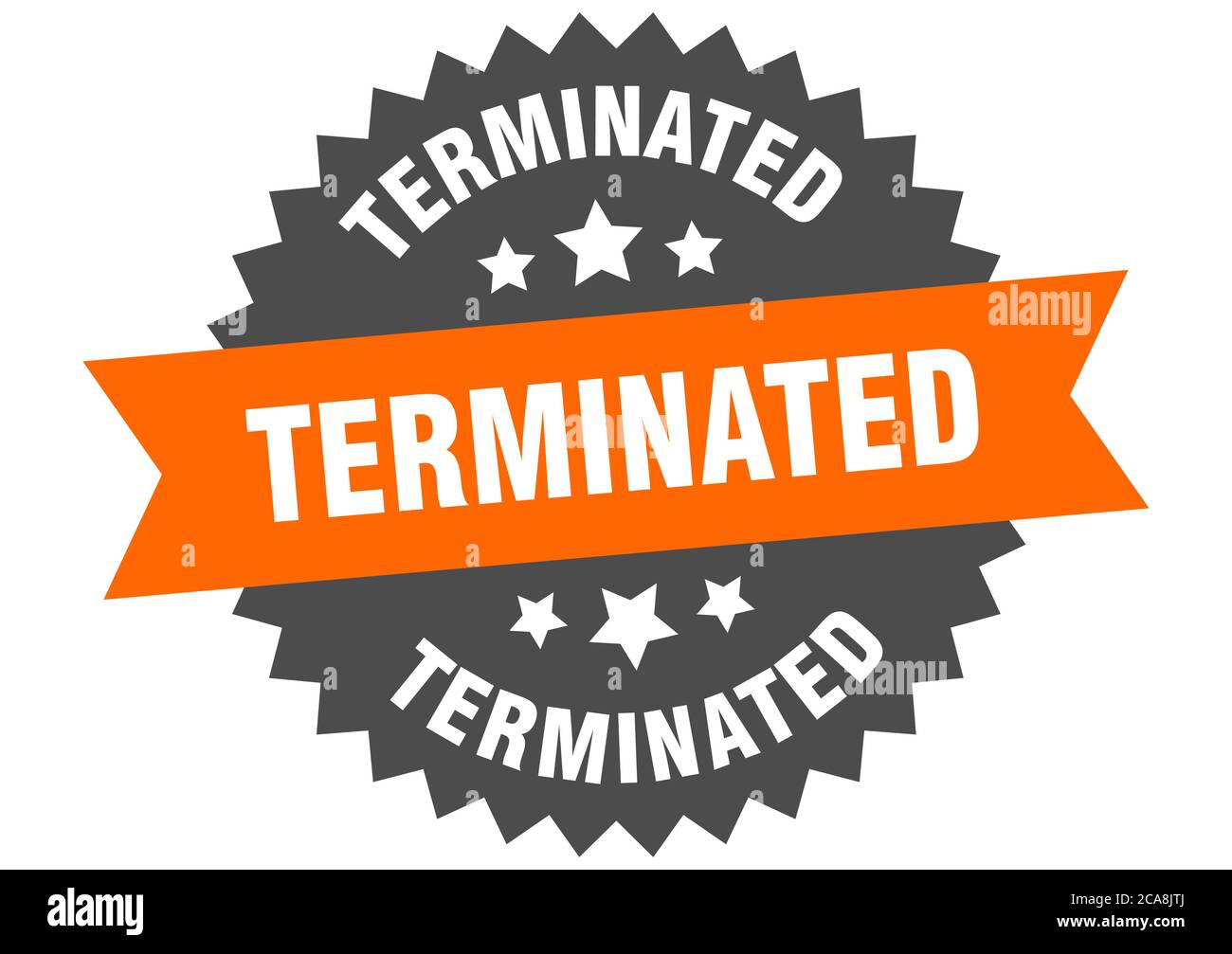 terminated round isolated ribbon label. terminated sign Stock Vector ...