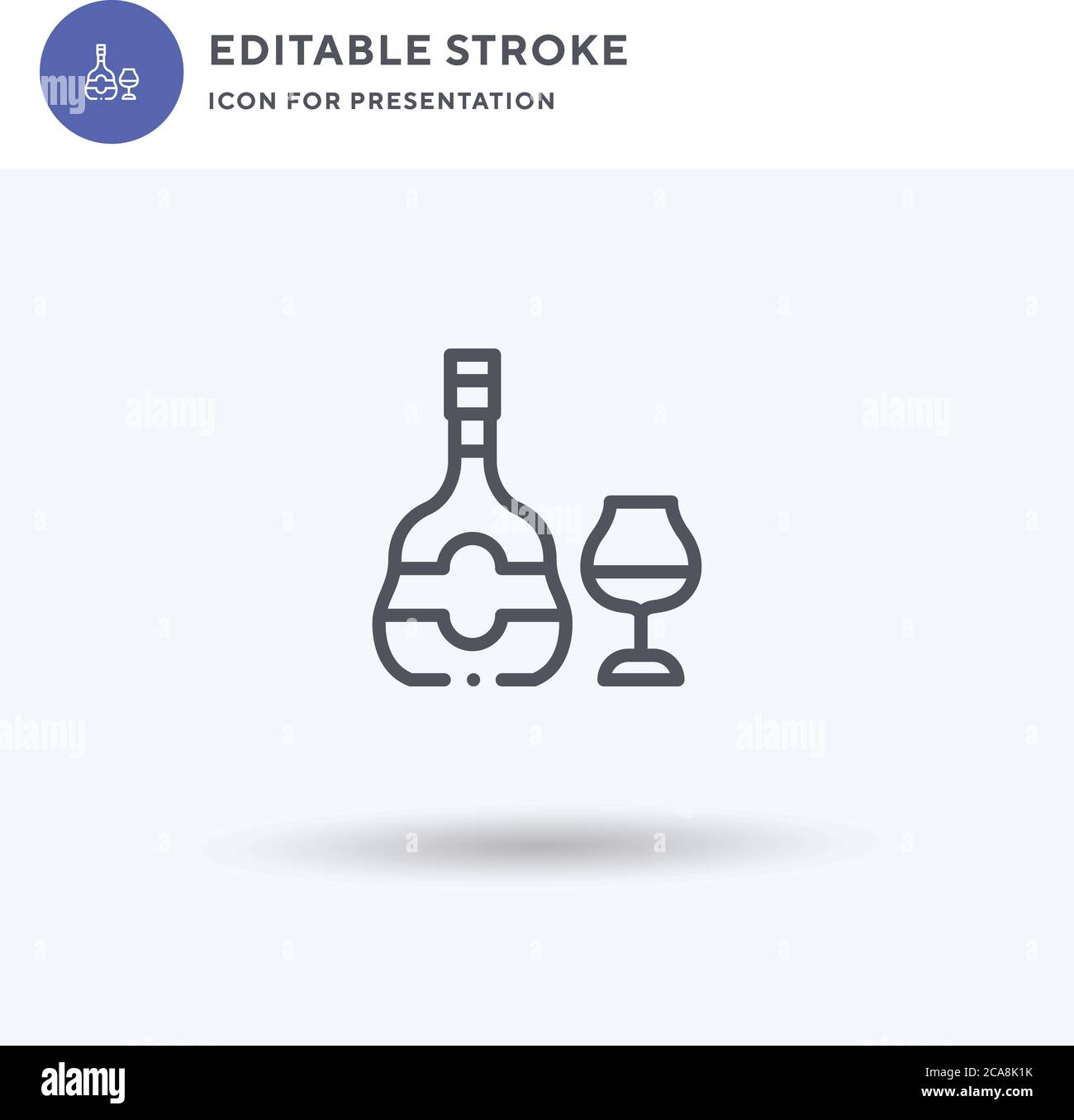 Cognac icon vector, filled flat sign, solid pictogram isolated on white ...