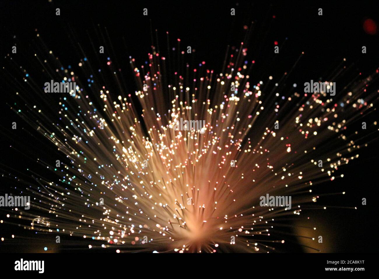 The fiber optic lamp produces suggestive lighting effects Stock Photo ...