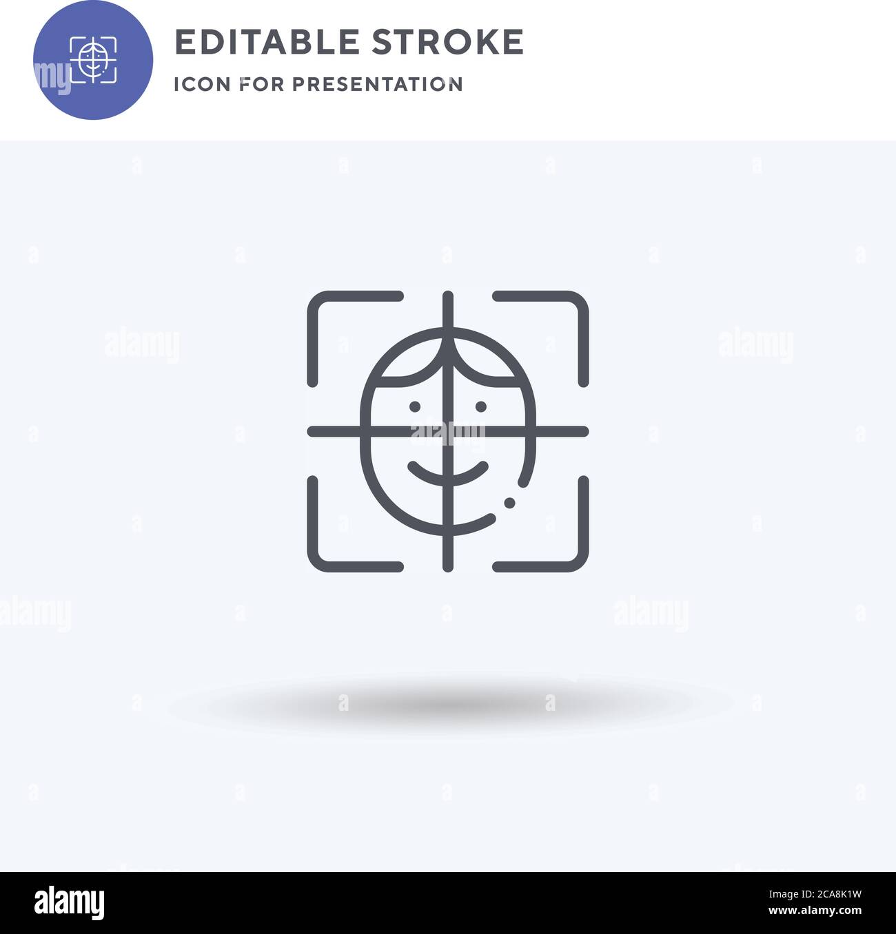 Face Recognition icon vector, filled flat sign, solid pictogram ...