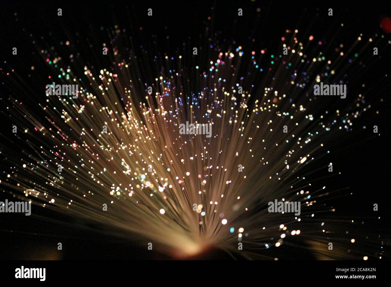 The fiber optic lamp produces suggestive lighting effects Stock Photo ...