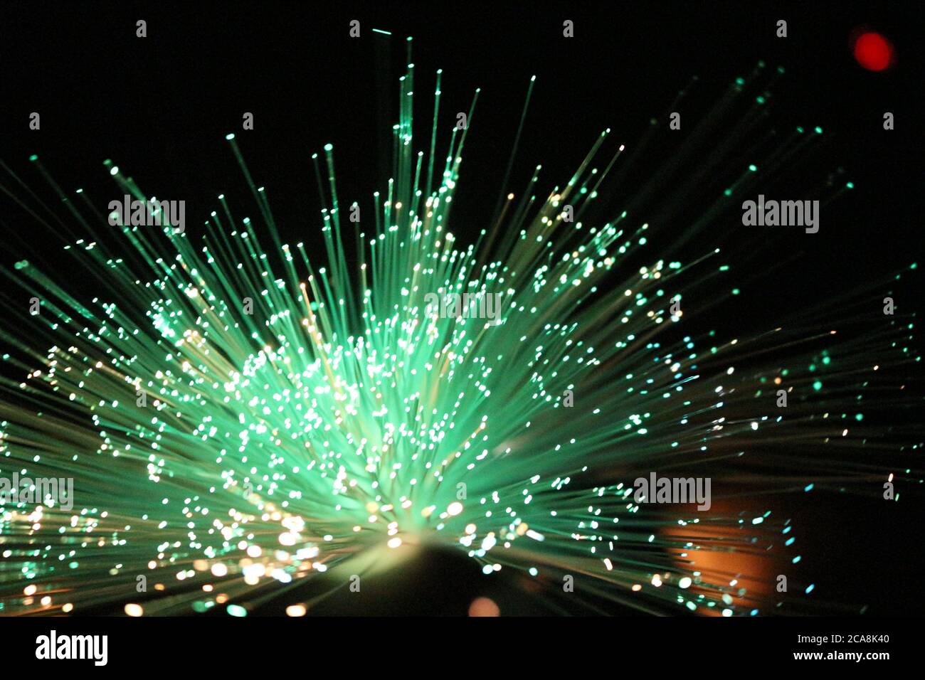 The fiber optic lamp produces suggestive lighting effects Stock Photo ...