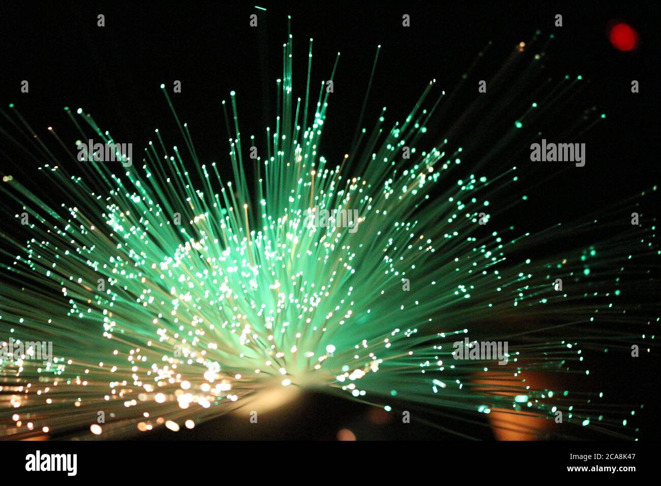 The fiber optic lamp produces suggestive lighting effects Stock Photo ...