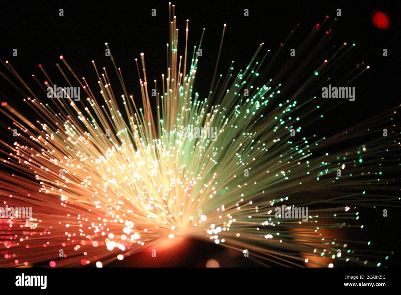 The fiber optic lamp produces suggestive lighting effects Stock Photo ...