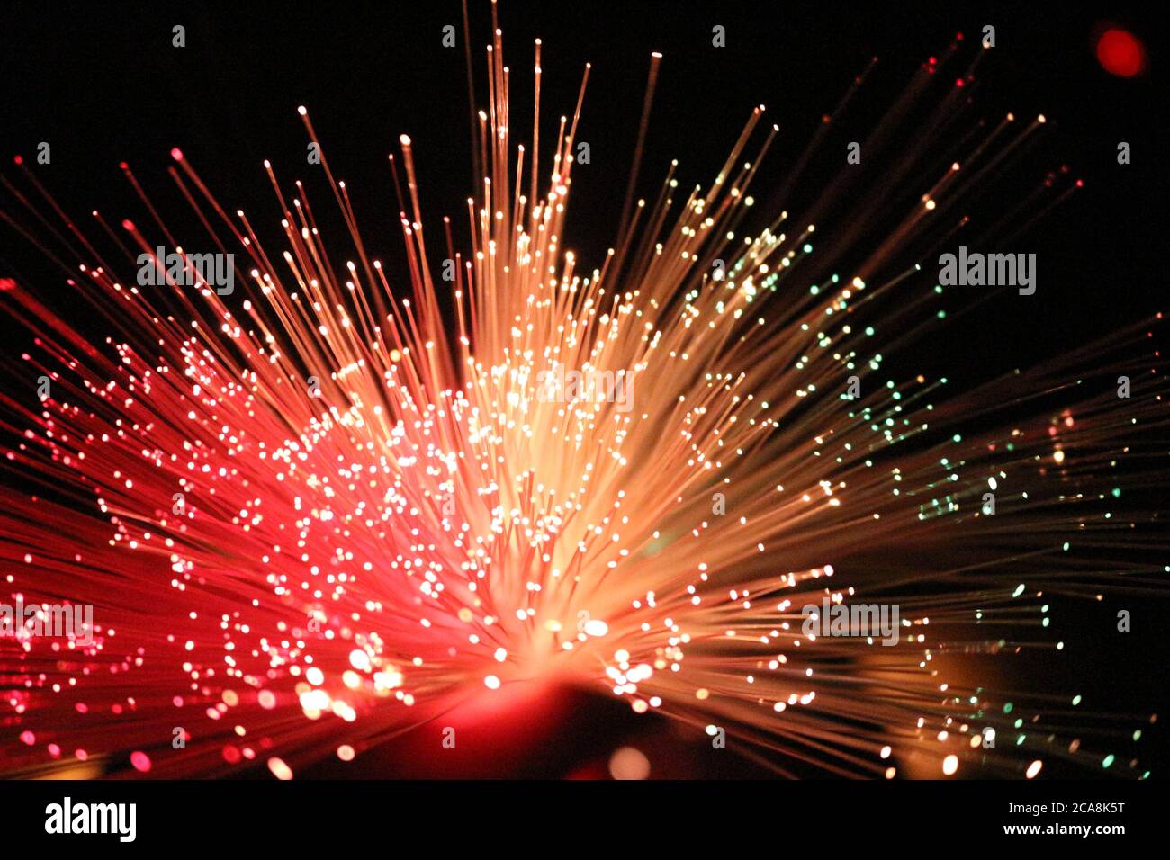 The fiber optic lamp produces suggestive lighting effects Stock Photo ...