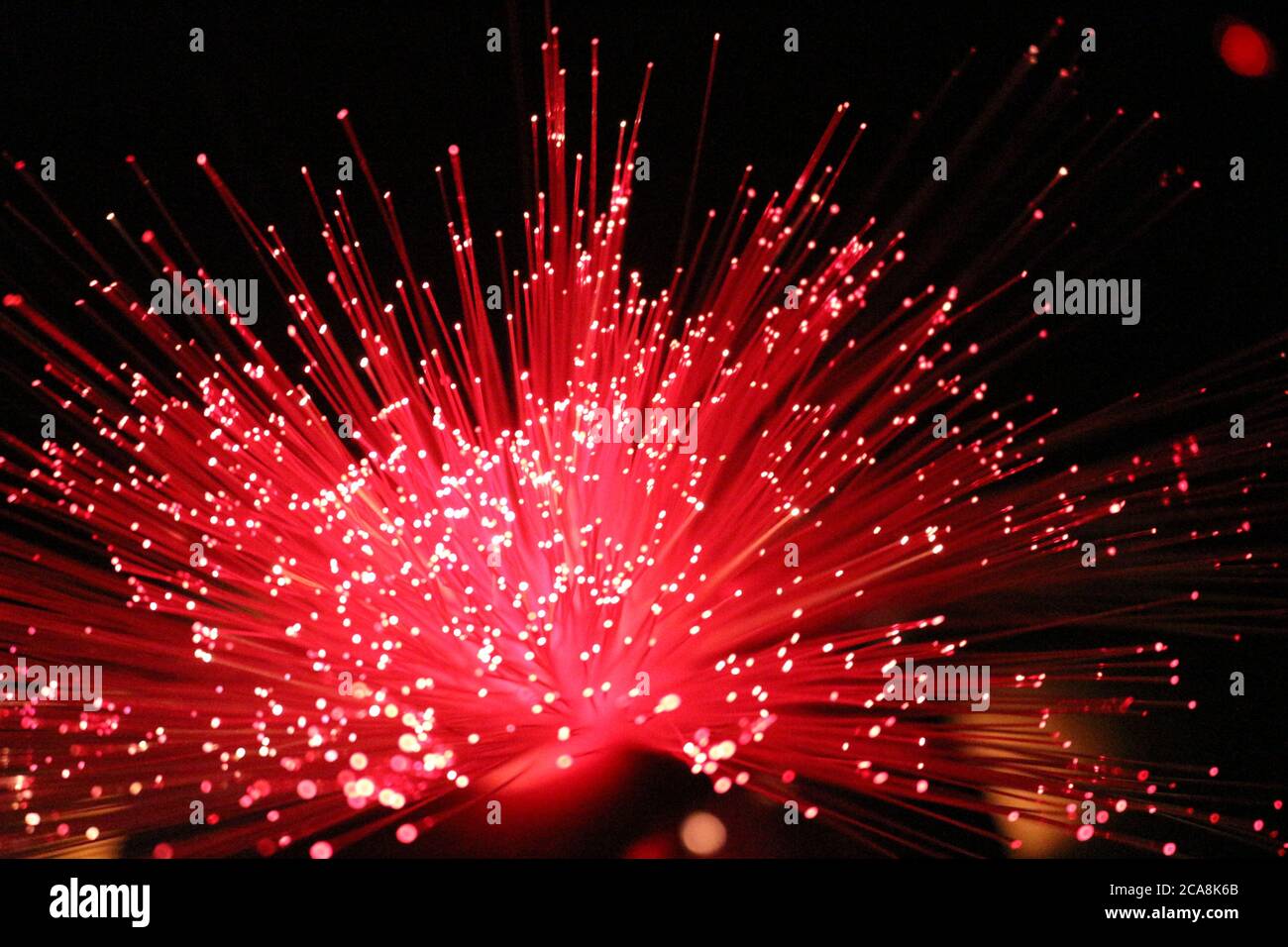 The fiber optic lamp produces suggestive lighting effects Stock Photo ...
