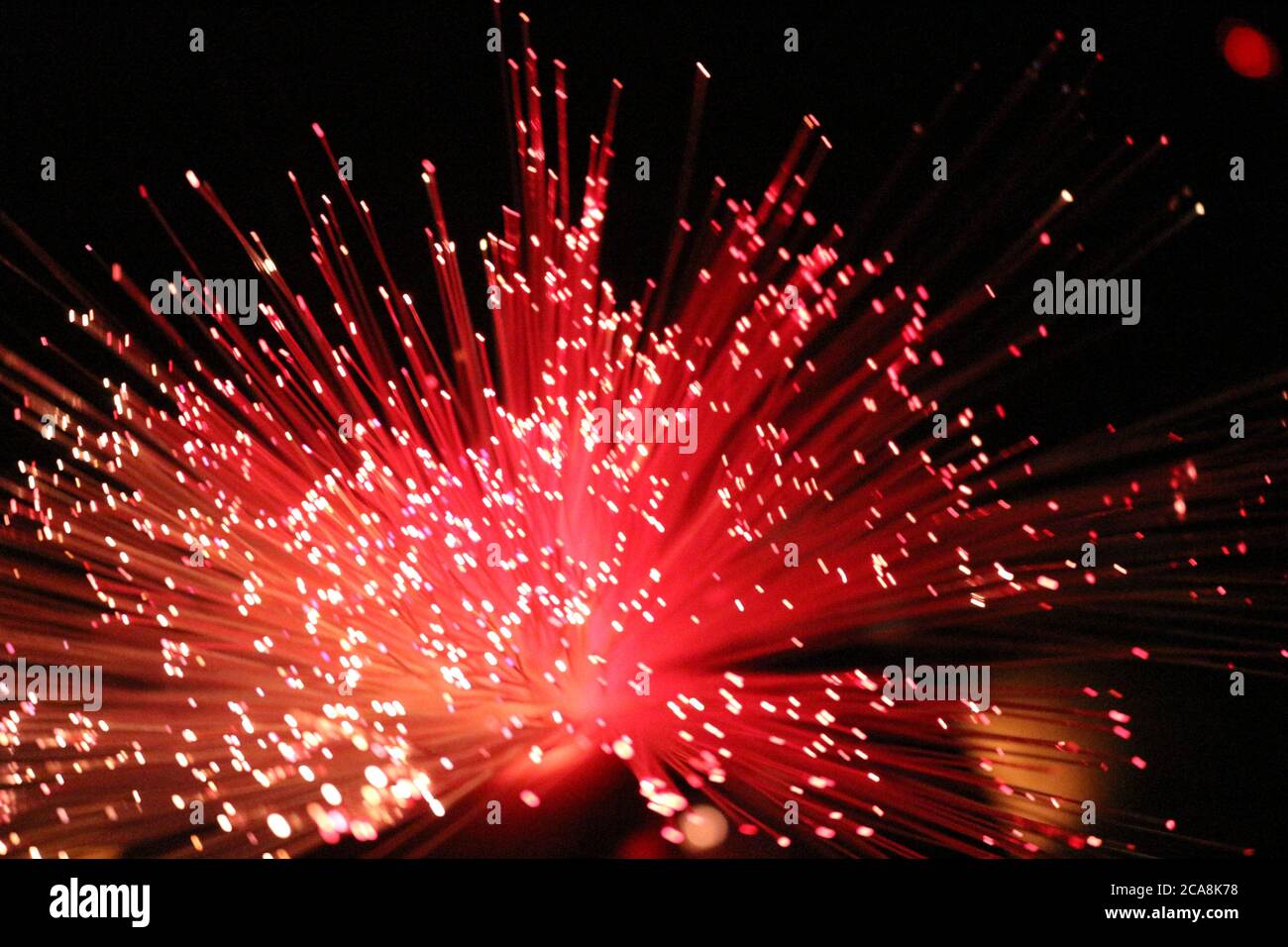 The fiber optic lamp produces suggestive lighting effects Stock Photo ...