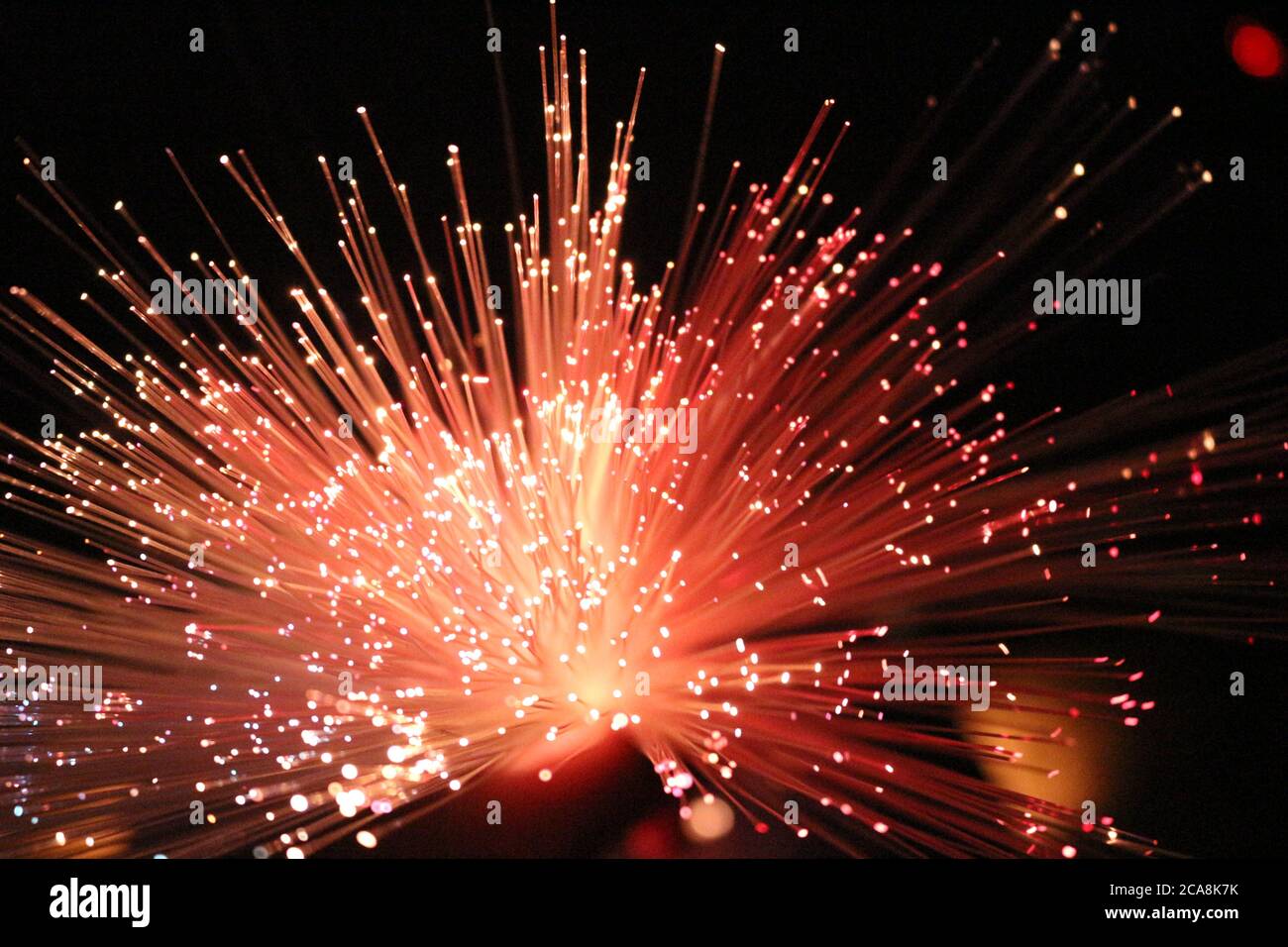 The fiber optic lamp produces suggestive lighting effects Stock Photo ...