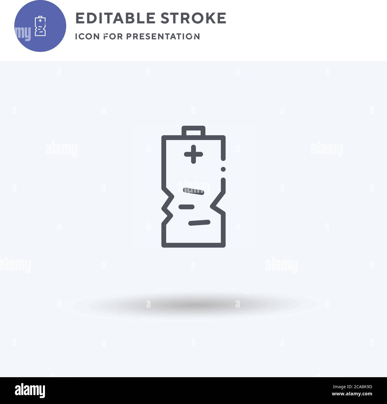 Battery icon vector, filled flat sign, solid pictogram isolated on ...