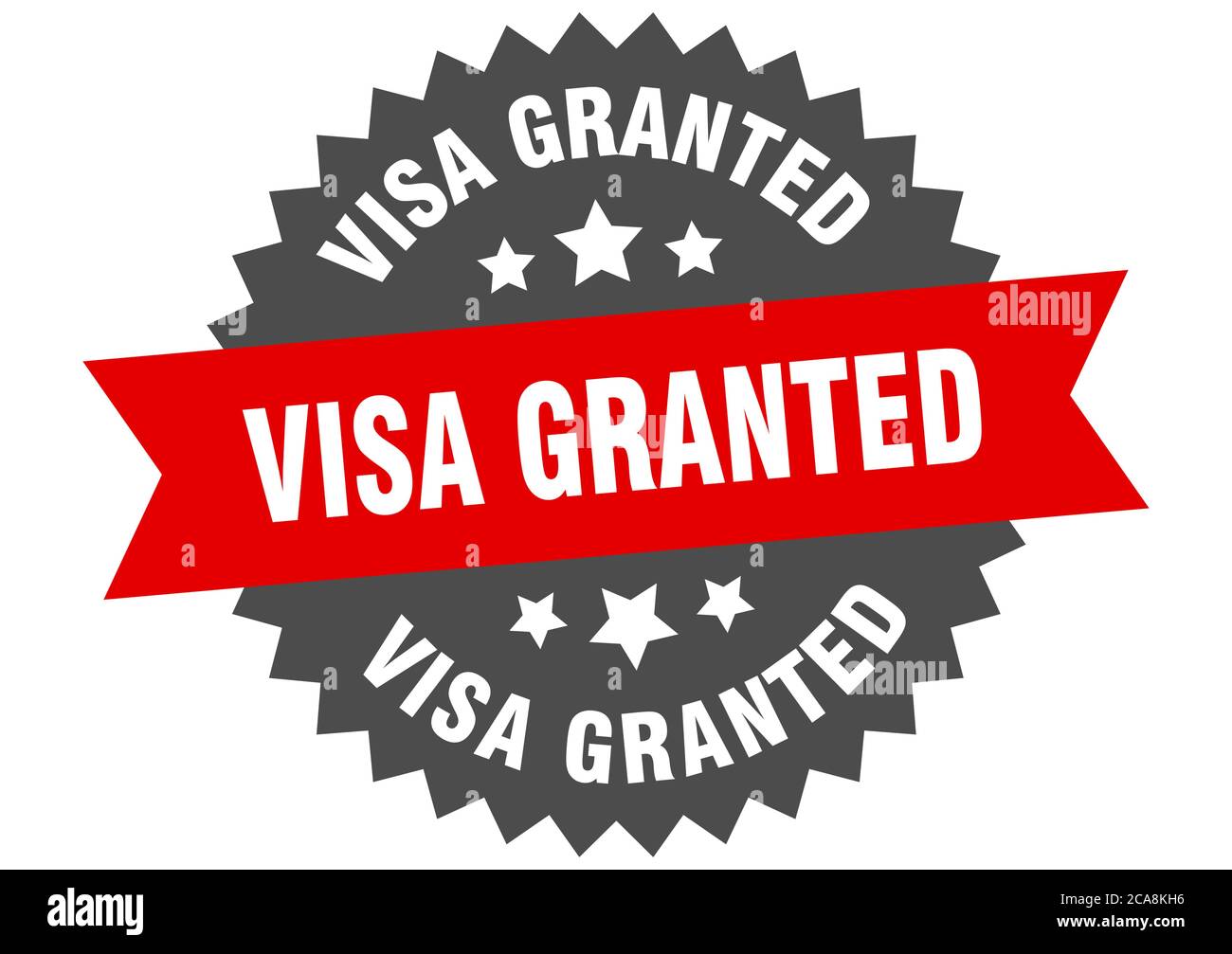 visa granted round isolated ribbon label. visa granted sign Stock ...