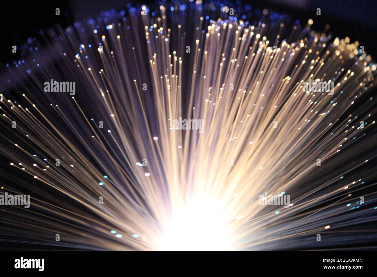 The fiber optic lamp produces suggestive lighting effects Stock Photo ...